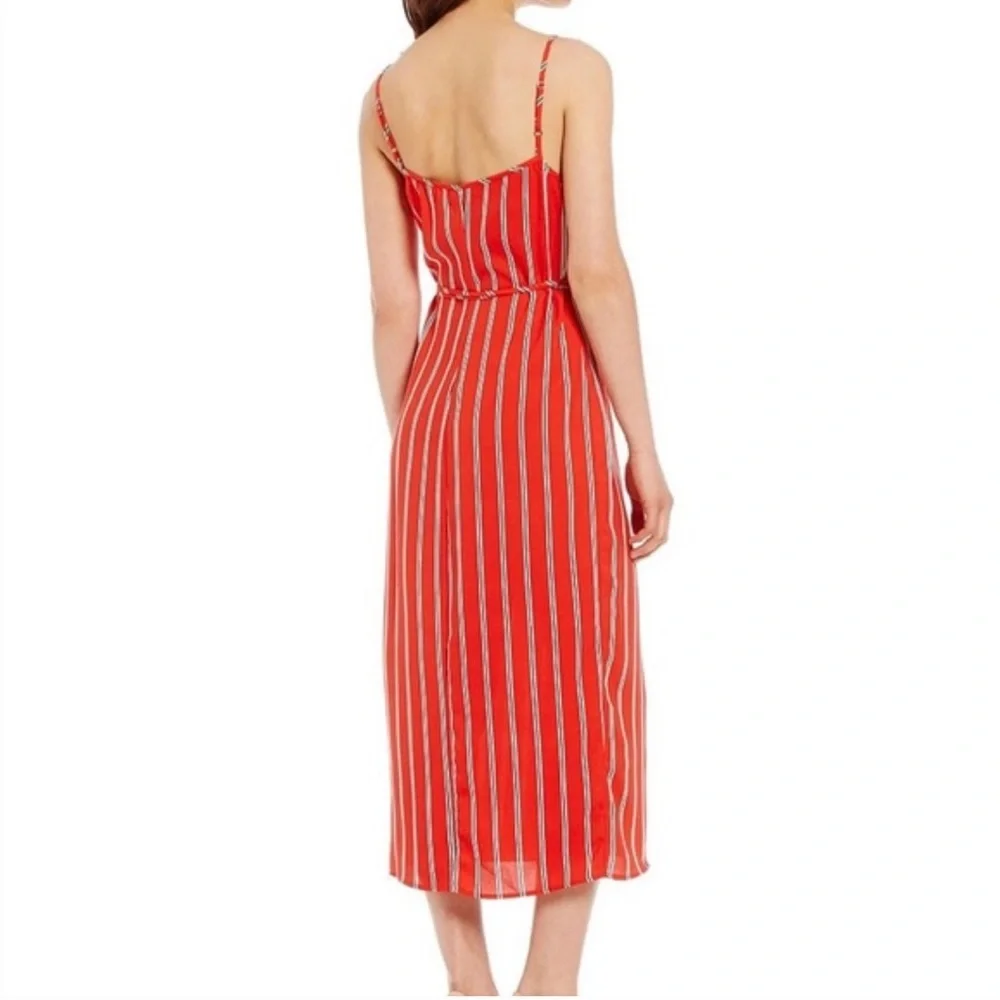 Wayf | Dresses | Wayf Red And White Striped Midi Dress | Poshmark